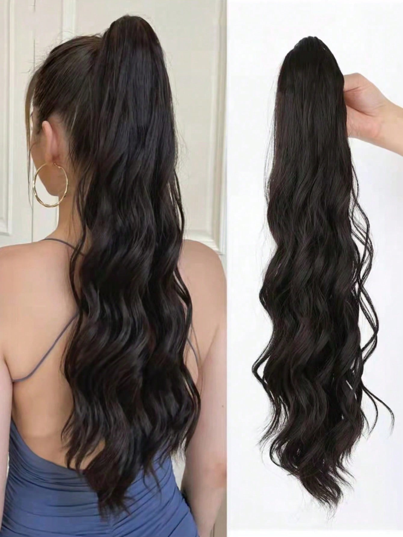 1pc Claw Clip Natural Looking High Temperature Fiber Water Wave Ponyta ...